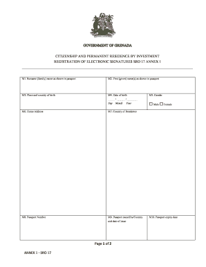 Fillable Online grenadacbi GOVERNMENT OF GRENADA CITIZENSHIP AND ...