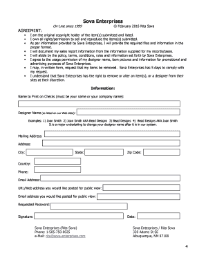 Fillable Online Submission Form - Sova Enterprises Fax Email Print - pdfFiller