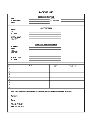 Fillable Online PACKING LIST - intranetbgdexpressbbcomb Fax Email Print ...