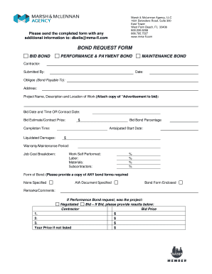 Fillable Online PERFORMANCE amp PAYMENT BOND MAINTENANCE BOND Fax Email ...