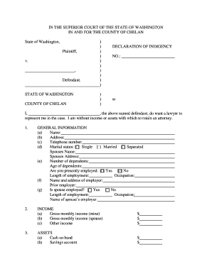 Fillable Online wajusticenet state of washington, ) ) declaration of ...