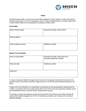 Fillable Online misenenergy Proxy voting form for AGM 2016 EN - MISEN ...