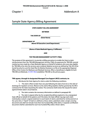 Fillable Online manuals tricare osd Sample State Agency Billing ...