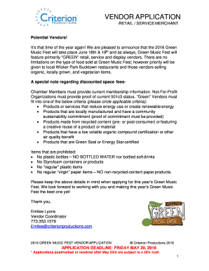 Fillable Online VENDOR APPLICATION RETAIL / SERVICE MERCHANT Potential ...