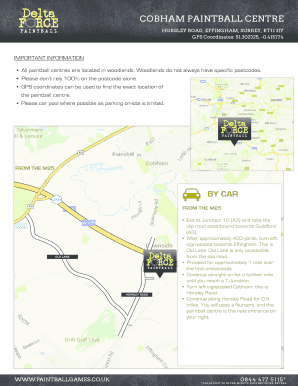 Fillable Online paintballgames co COBHAM PAINTBALL CENTRE - Delta Force ...