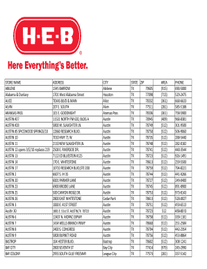 Fillable Online HEB-Duff store list-mod - Gartner Studios Fax Email ...