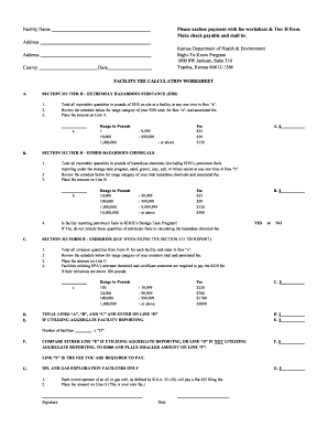 Fillable Online FACILITY FEE CALCULATION WORKSHEET - bChemFormb Fax ...