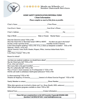 Fillable Online mowsos HOME SAFETY MODIFICATION REFERRAL FORM Client ...
