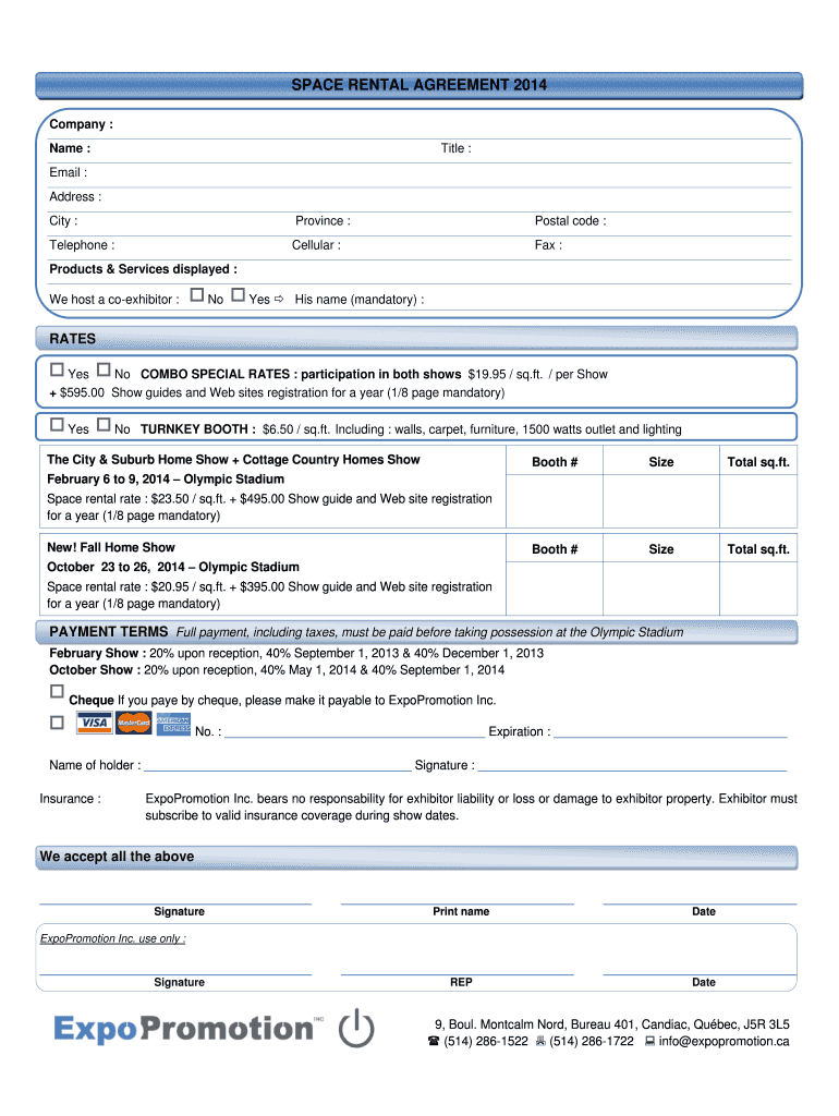 Fillable Online expohabitation Exhibitor Services Manual - ExpoHabitation Fax Email Print ...