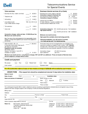 Fillable Online expohabitation Telecommunications Service for Special ...