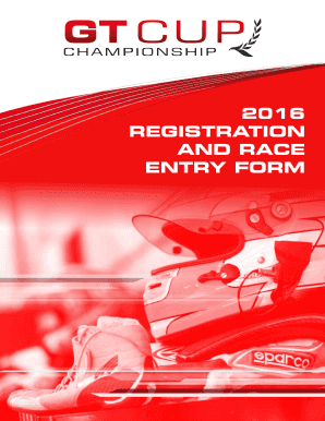 Fillable Online gtcupmedia co 2016 REGISTRATION AND RACE ENTRY FORM ...