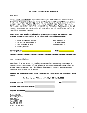 Fillable Online Sample Physician Referral Form Fax Email Print - pdfFiller