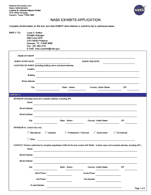 Fillable Online nasa NASA EXHIBITS APPLICATION Fax Email Print - pdfFiller