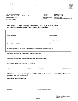 Fillable Online landkreis-miesbach Antrag auf Erteilung einer Erlaubnis nach 10 Abs 5 Fax Email ...