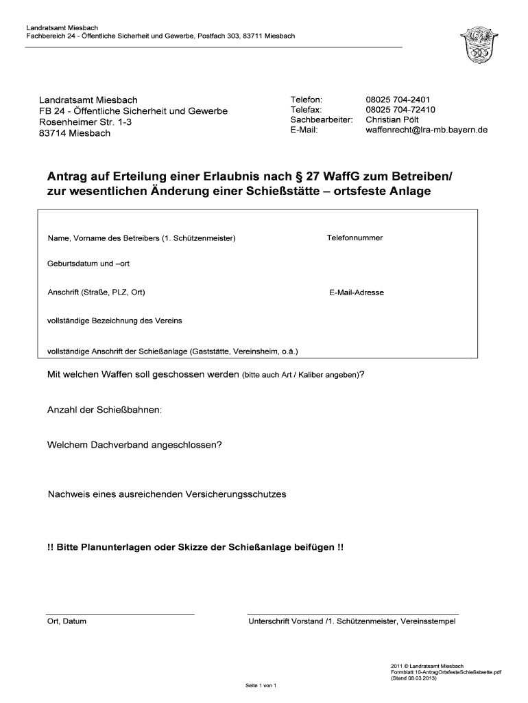 Ausfüllbar Online landkreis-miesbach Antrag auf Erteilung einer ...