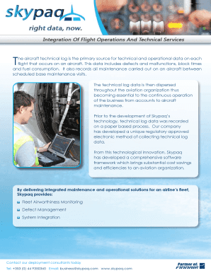 Fillable Online he aircraft technical log is the primary source for ...