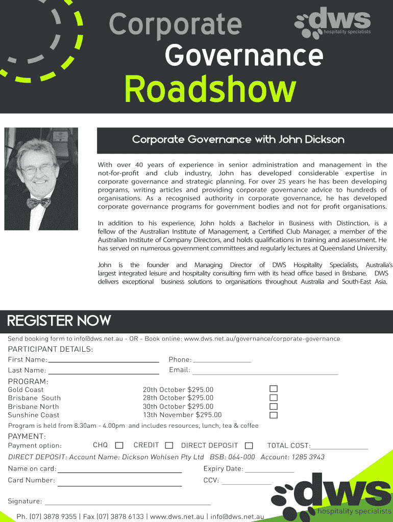 Fillable Online dws net Corporate Governance Masterclass Cover - bDWSb Fax Email Print - pdfFiller