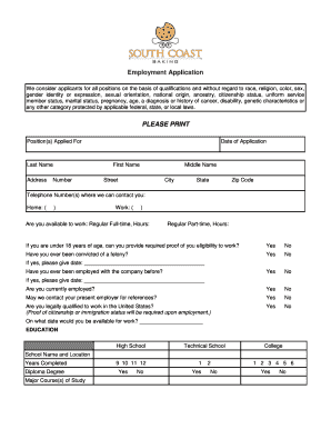 Fillable Online Employment Application We consider applicants for all ...