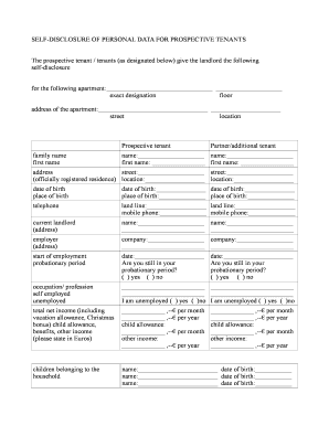 Fillable Online Tenant Self-Assessment Fax Email Print - pdfFiller
