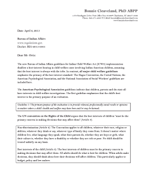 Fillable Online icwa BIA BI Letter & Attachments - Indian Child Welfare ...