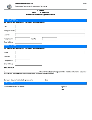 Fillable Online ict gov Application Form - Department of Information ...