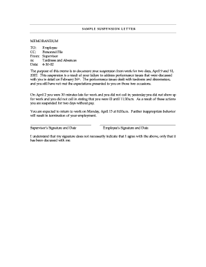 Fillable Online SAMPLE SUSPENSION L ETTER - baataxprepbbcomb Fax Email ...