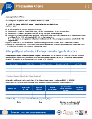 Remplissable En Ligne centre ademe Attestation ademe - L'ADEME Centre ...