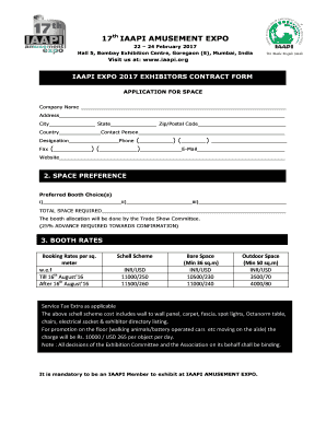 Fillable Online iaapi Space Booking Form ITS 2017 - iaapi Fax Email ...