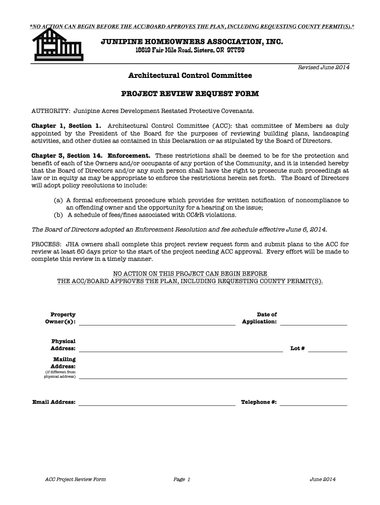 Fillable Online JHOA ACC project application form Fax Email Print ...