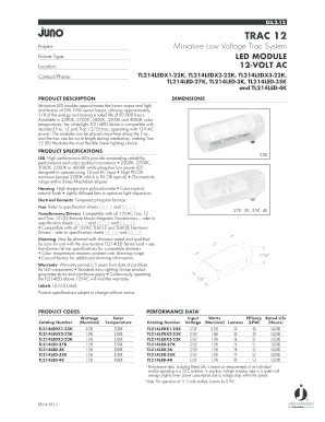 Fillable Online TRAC 12 Miniature Low Voltage Trac System LED MODULE 12 ...
