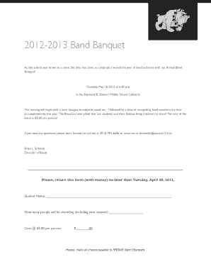 Fillable Online 1 Banquet Letter Fax Email Print - pdfFiller