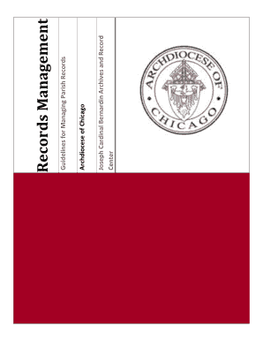 Fillable Online Parish Records Management Manual - Archives and Records ...