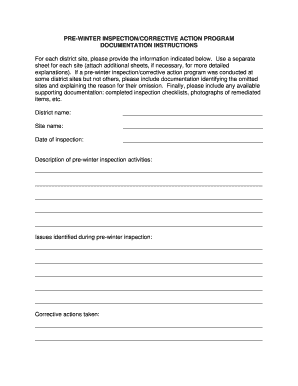 Fillable Online svc the-trust PRE-WINTER INSPECTION/CORRECTIVE ACTION ...