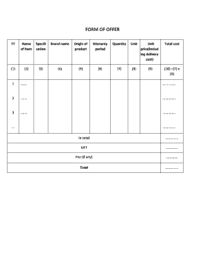 Fillable Online rls-sea FORM OF OFFER - Rosa-Luxemburg-Stiftung ...