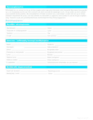 Invulbaar Online BTRADZSTERb AANVRAAGPAKKET Fax Email Afdrukken - pdfFiller