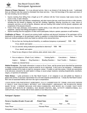 Fillable Online troop123 Dan Beard Council BSA Participant Agreement - Troop 123 - troop123 Fax ...