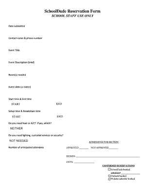 Fillable Online pathfinderk8ptsa SchoolDude Reservation Form ...