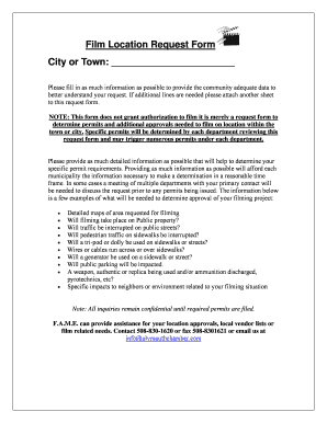 Fillable Online Film Location Request Form City or Town Fax Email Print ...