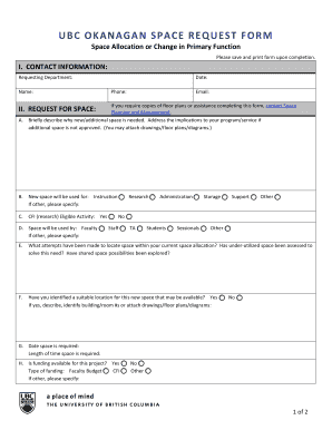 Fillable Online spaceplanning ok ubc Ubc okanagan space request bformb ...