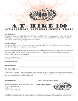 Fillable Online nps Hike100AT Form Front Page FLATTENEDcompressed ...