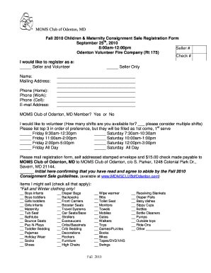 Fillable Online Fall 2010 Seller Form Word Docdoc Fax Email Print ...