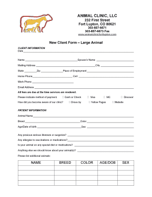 Fillable Online LA New Client Form Fax Email Print - pdfFiller