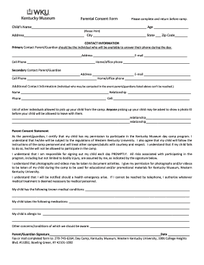 Fillable Online wku BParental Consentb Form - WKU Fax Email Print ...