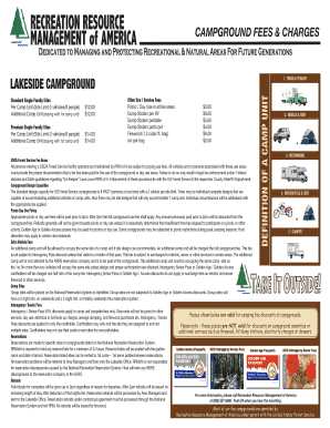 Fillable Online CAMPGROUND FEES & CHARGES Fax Email Print - pdfFiller