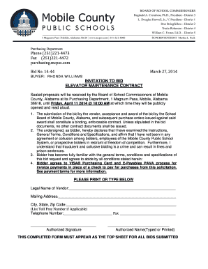 Fillable Online images pcmac Elevator Maintenance Contract - The ...