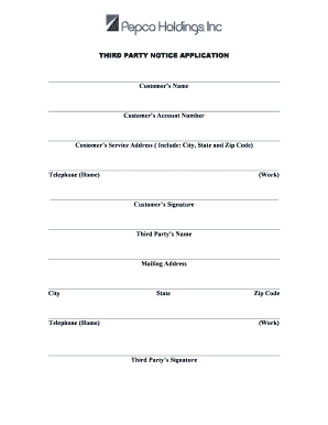 Fillable Online THIRD PARTY NOTICE APPLICATION Reviseddoc Fax Email Print - pdfFiller