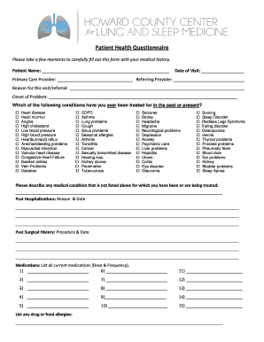 Fillable Online Patient Health Questionnaire ...