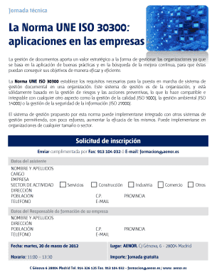 Completable En línea iso30300 Jornada tcnica La serie UNE ISO 30300 ...