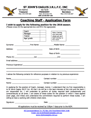 Fillable Online General Committee Positions - Application Form Fax ...