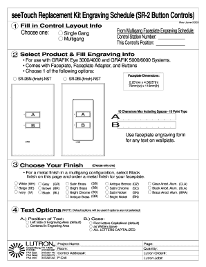 Fillable Online SeeTouch Replacement Kit Engraving Schedule SR-2 Fax ...